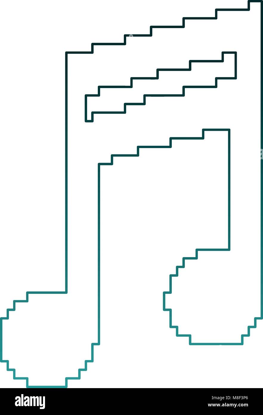 Pixelated music note vector illustration graphic design Stock Vector ...