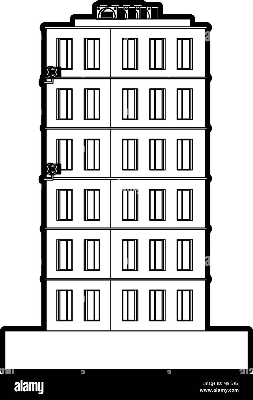 Pixelated building isolated vector illustration graphic design Stock ...