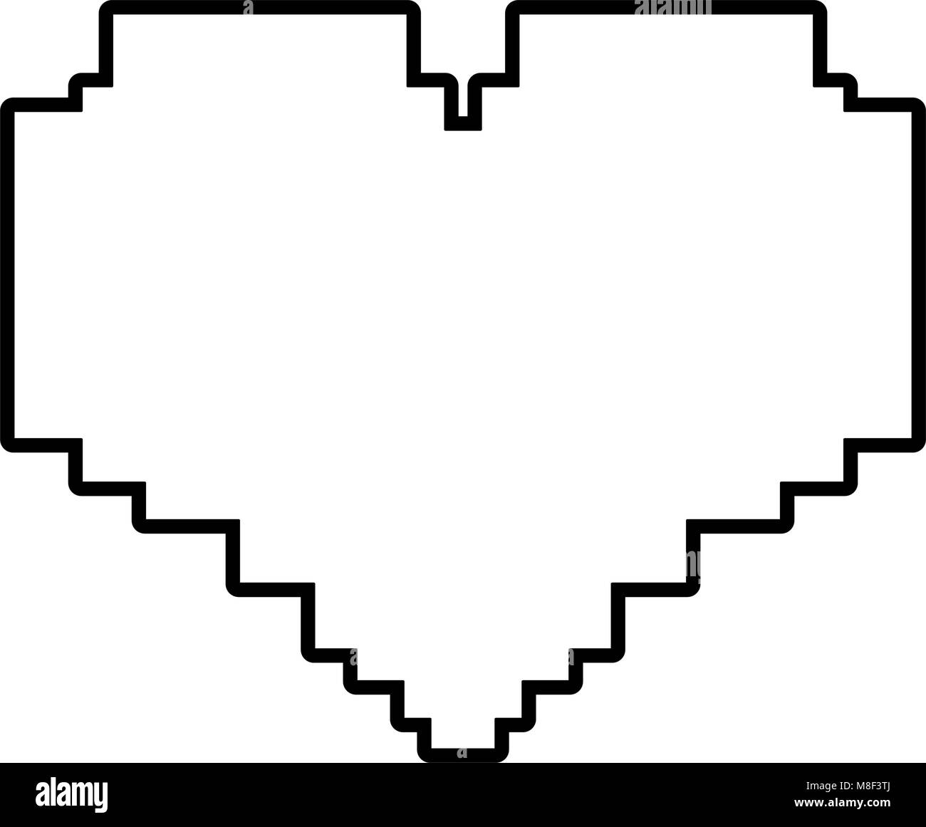 Pixelated heart symbol vector illustration graphic design Stock Vector ...