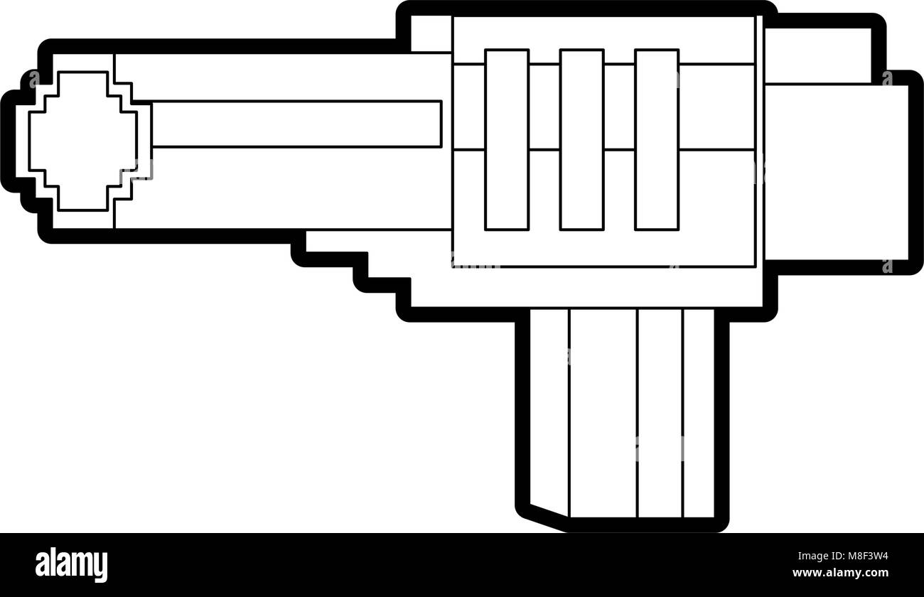 Pixelated handgun shooting vector illustration graphic design Stock ...