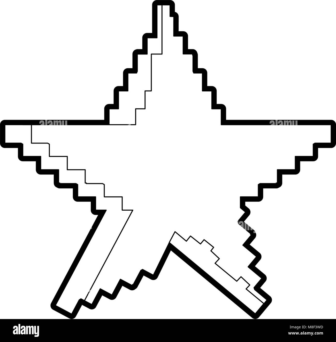 Pixelated star symbol vector illustration graphic design Stock Vector ...