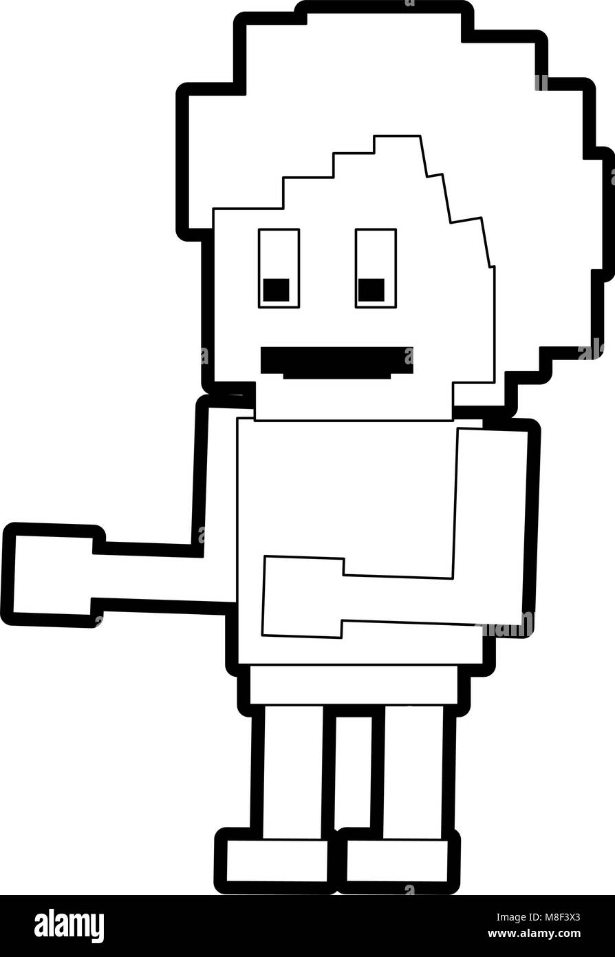 Pixelated man character vector illustration graphic design Stock Vector ...