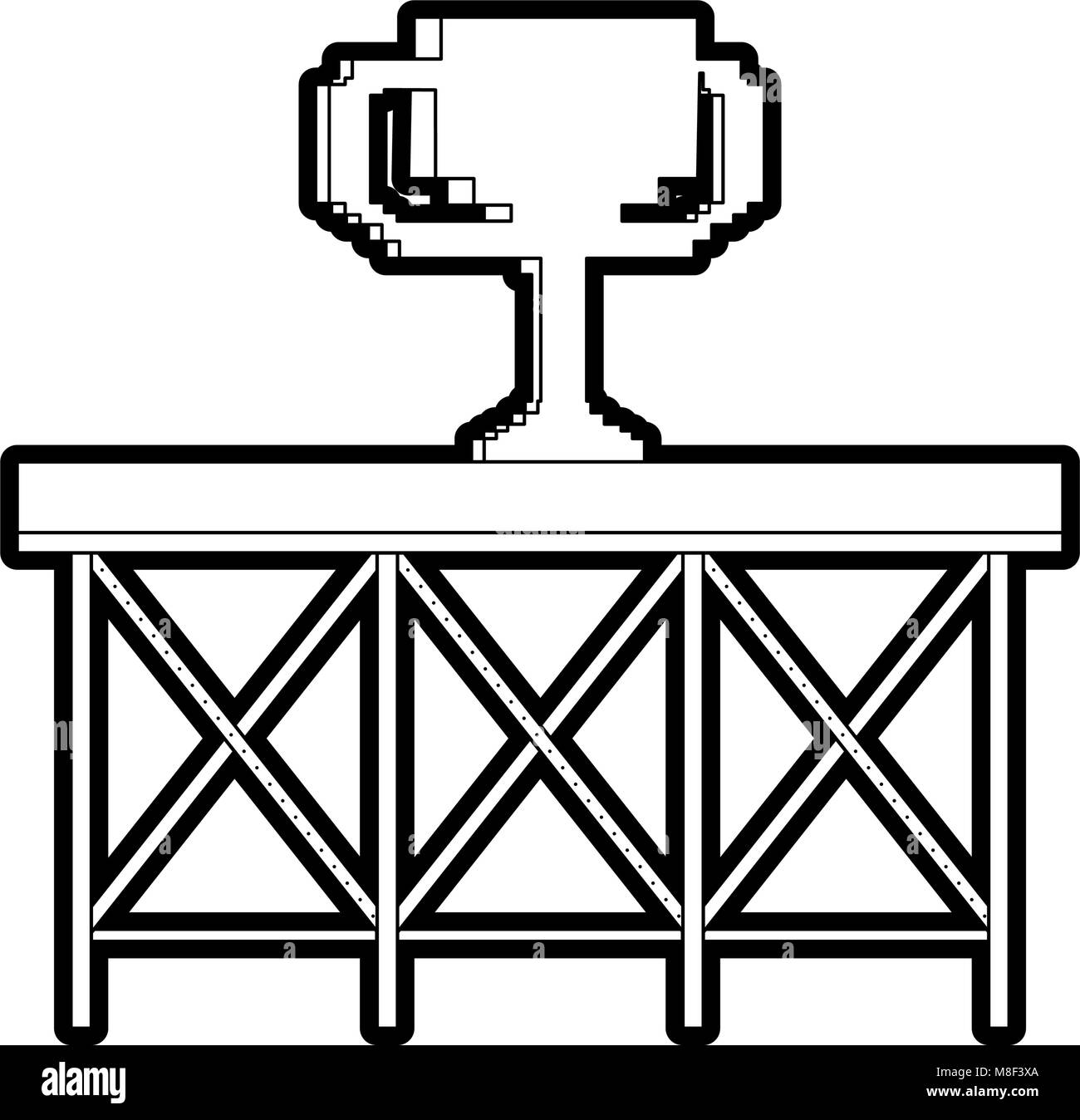 Pixelated shelf with cup on top vector illustration graphic design ...