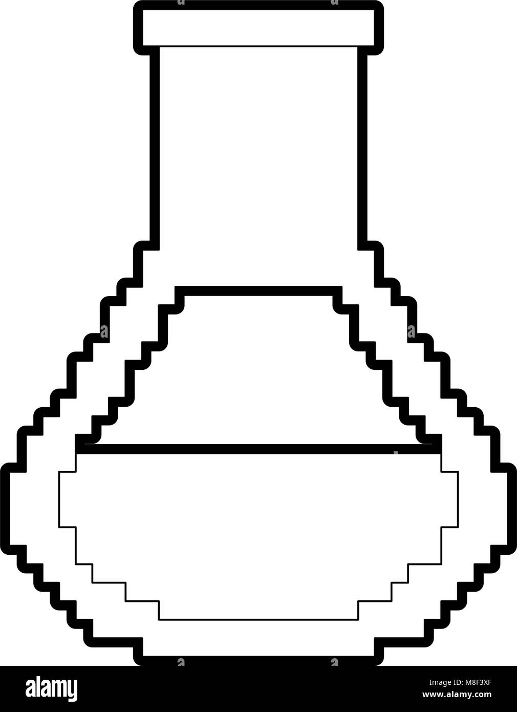 Pixelated Laboratory flask vector illustration graphic design Stock ...