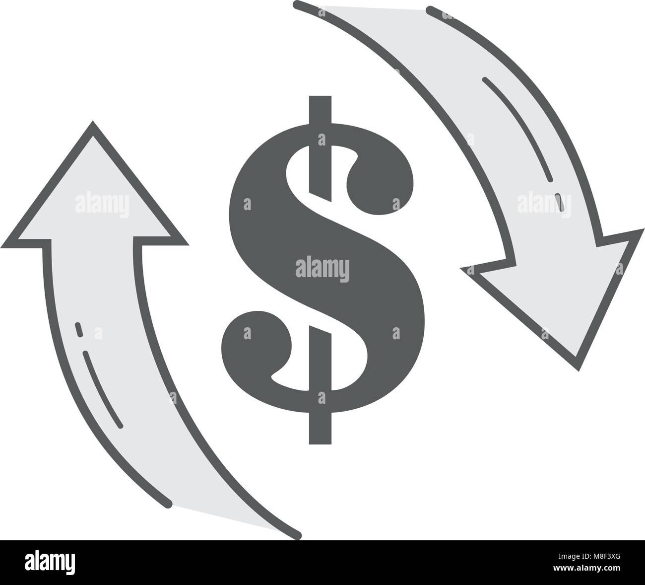 line money dollar symbol with arrows cycle Stock Vector Image & Art - Alamy