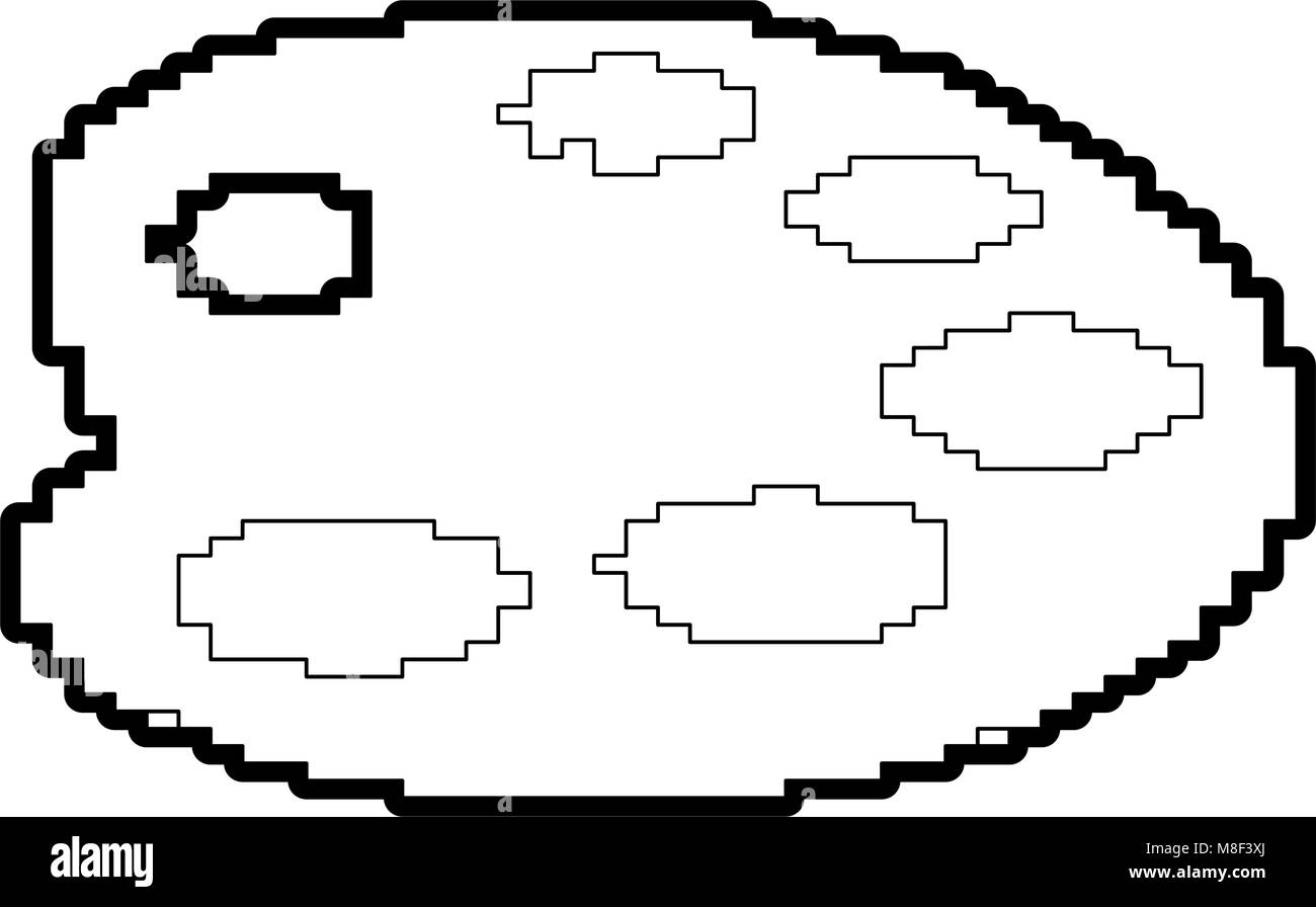 Pixelated Paint palette vector illustration graphic design Stock Vector ...