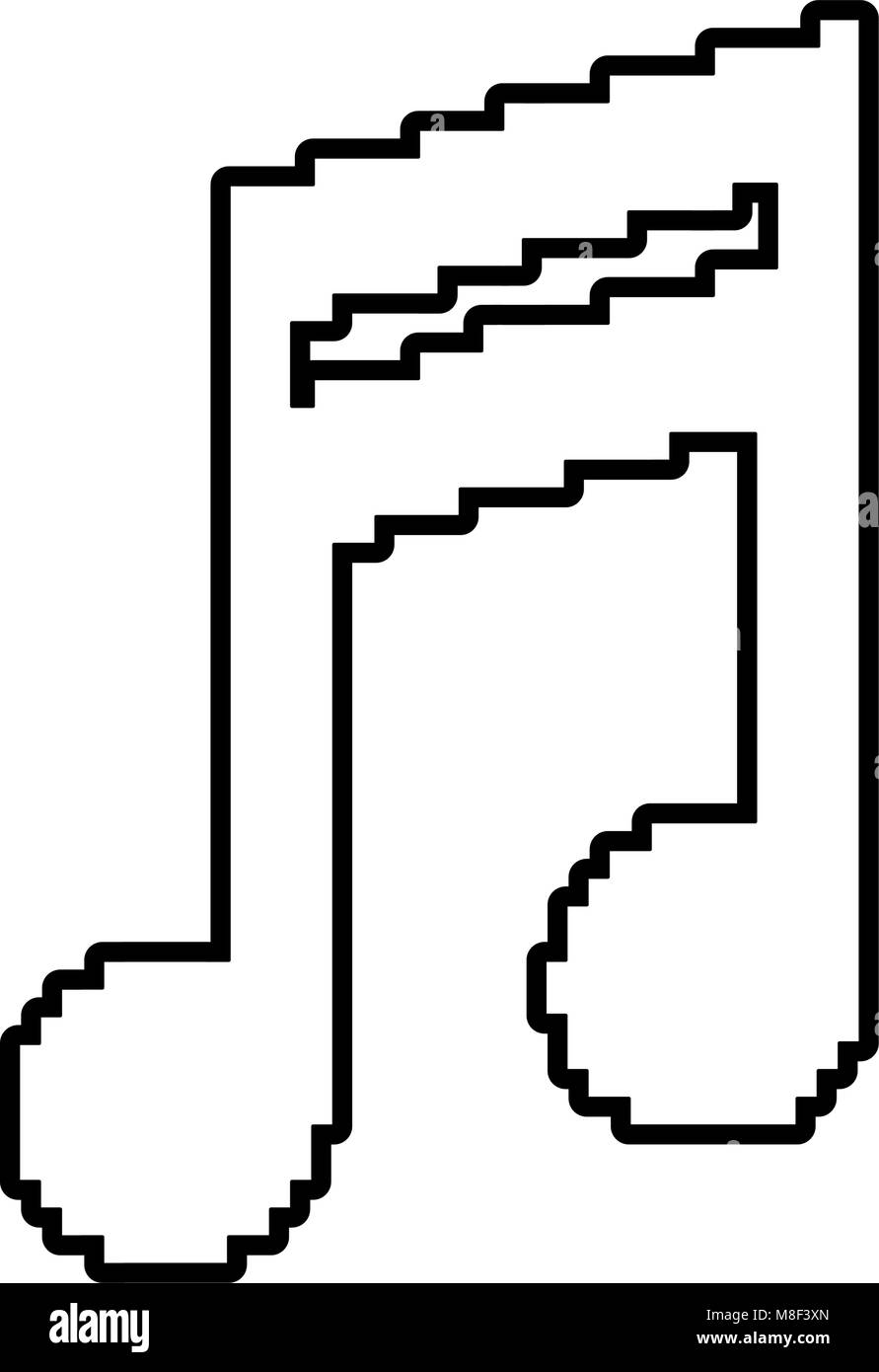 Pixelated music note vector illustration graphic design Stock Vector ...