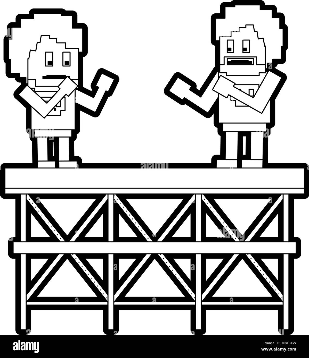 Pixelated fight game scene vector illustration graphic design Stock ...