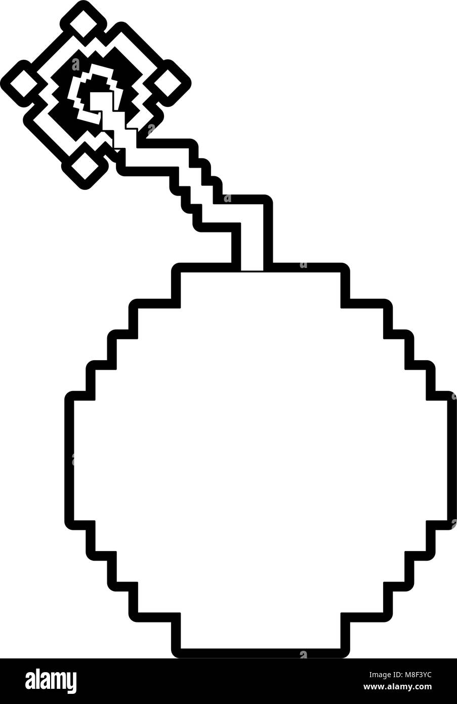 Pixelated bomb symbol vector illustration graphic design Stock Vector ...