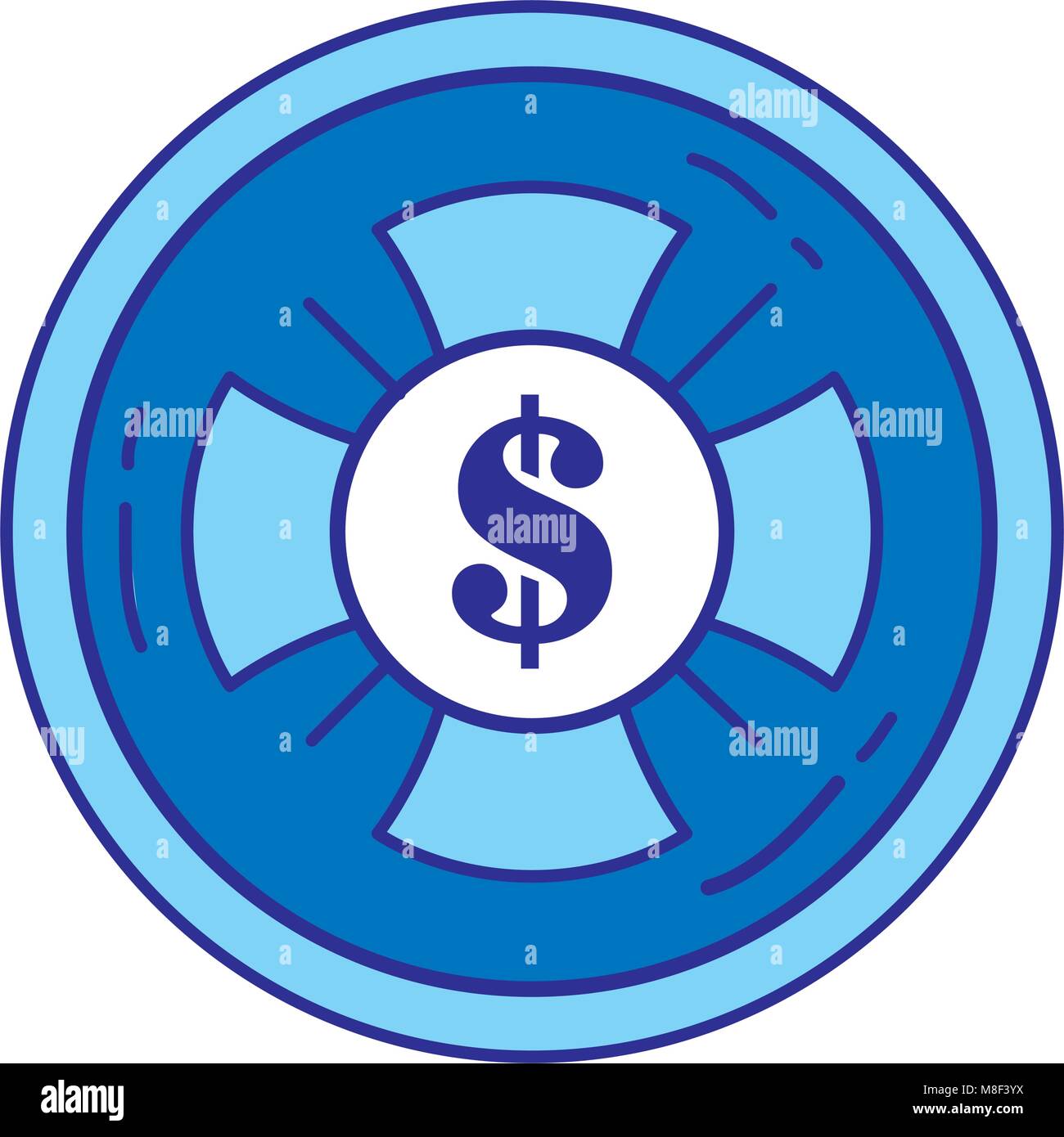 duo color metal coin currency with dollar symbol Stock Vector Image ...