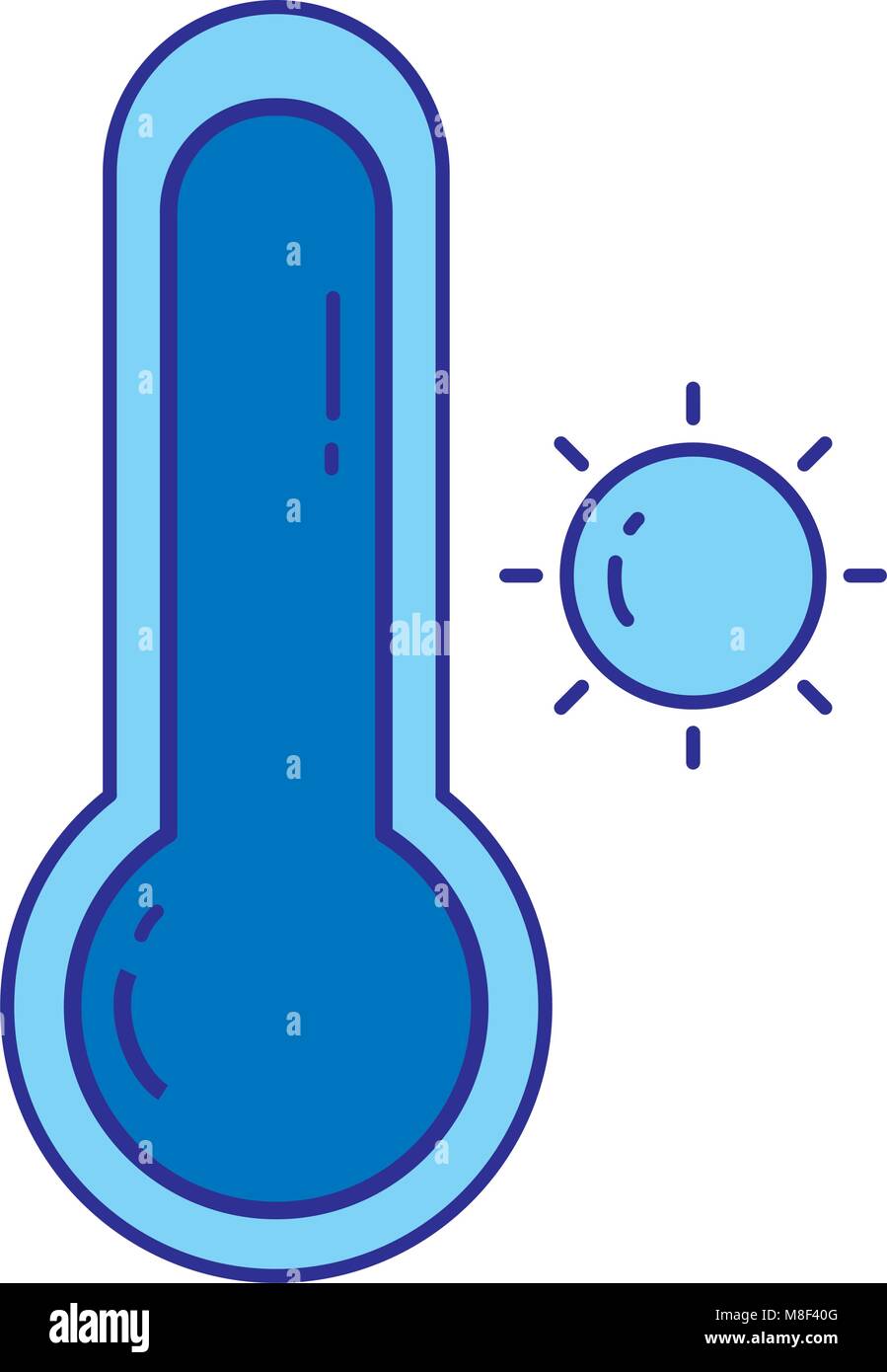 duo color sun with thermometer and hot weather symbol Stock Vector ...