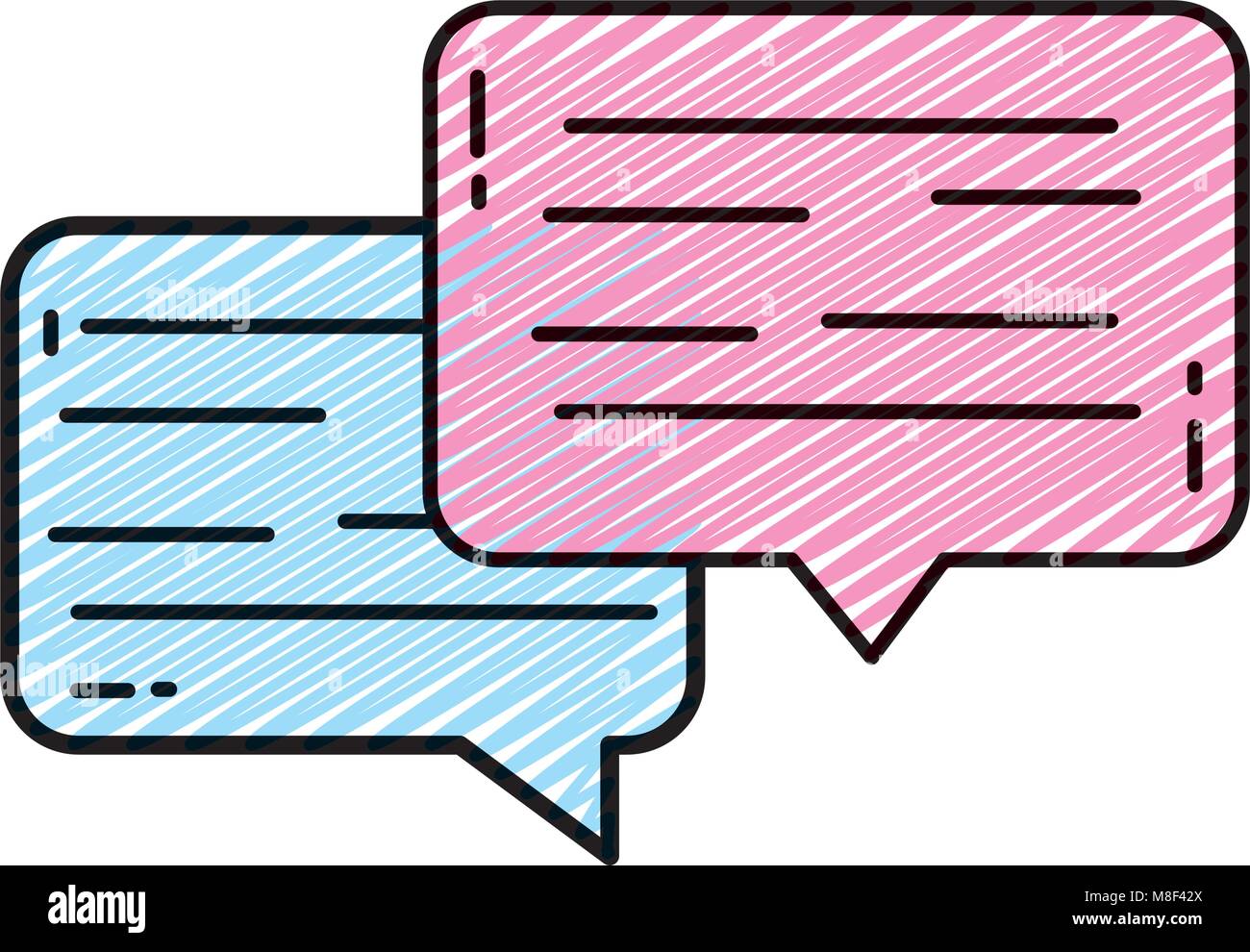 doodle chat bubbles notes text message Stock Vector Image & Art - Alamy