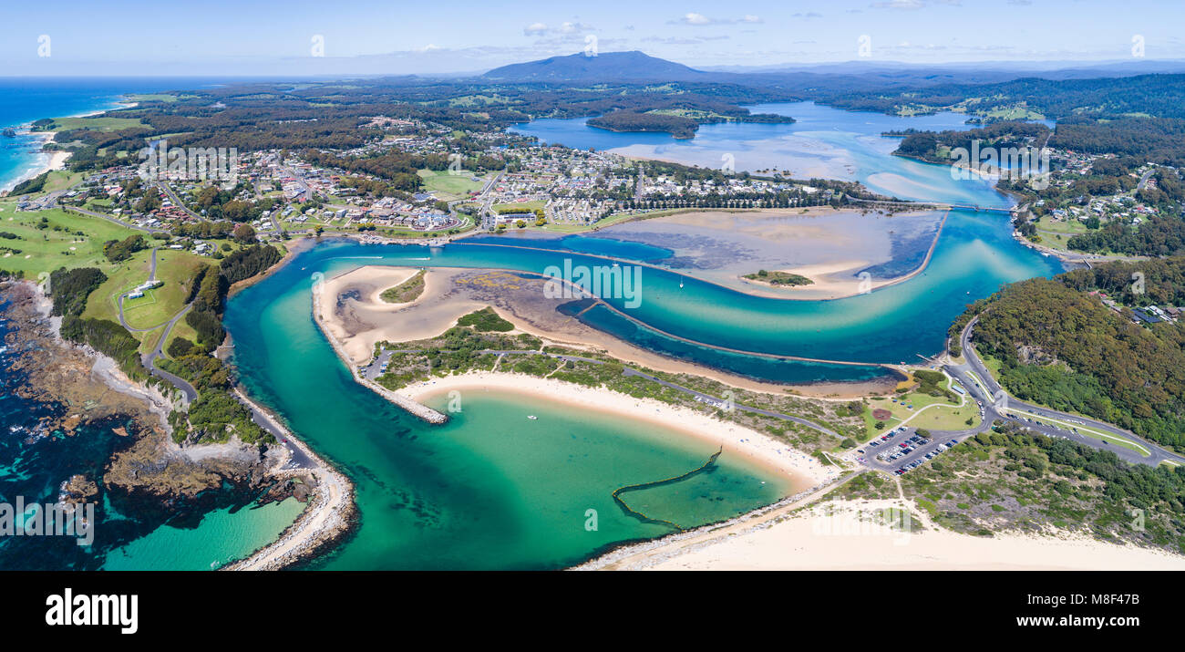 Australia, New South Wales, Narooma, Harbour and lagoon Stock Photo - Alamy