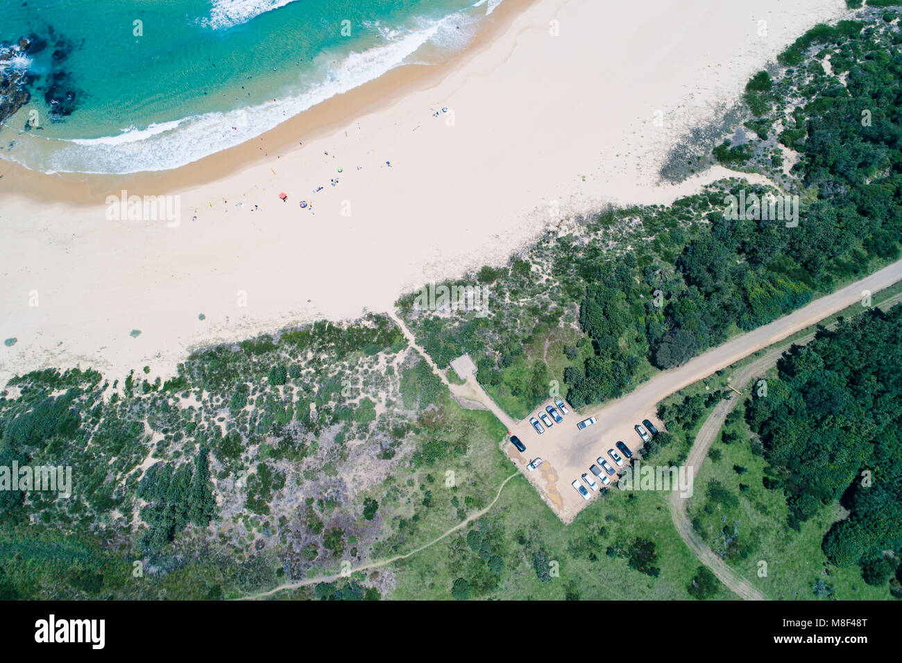 Australia, New South Wales, Bermagui, Landscape with beach Stock Photo ...