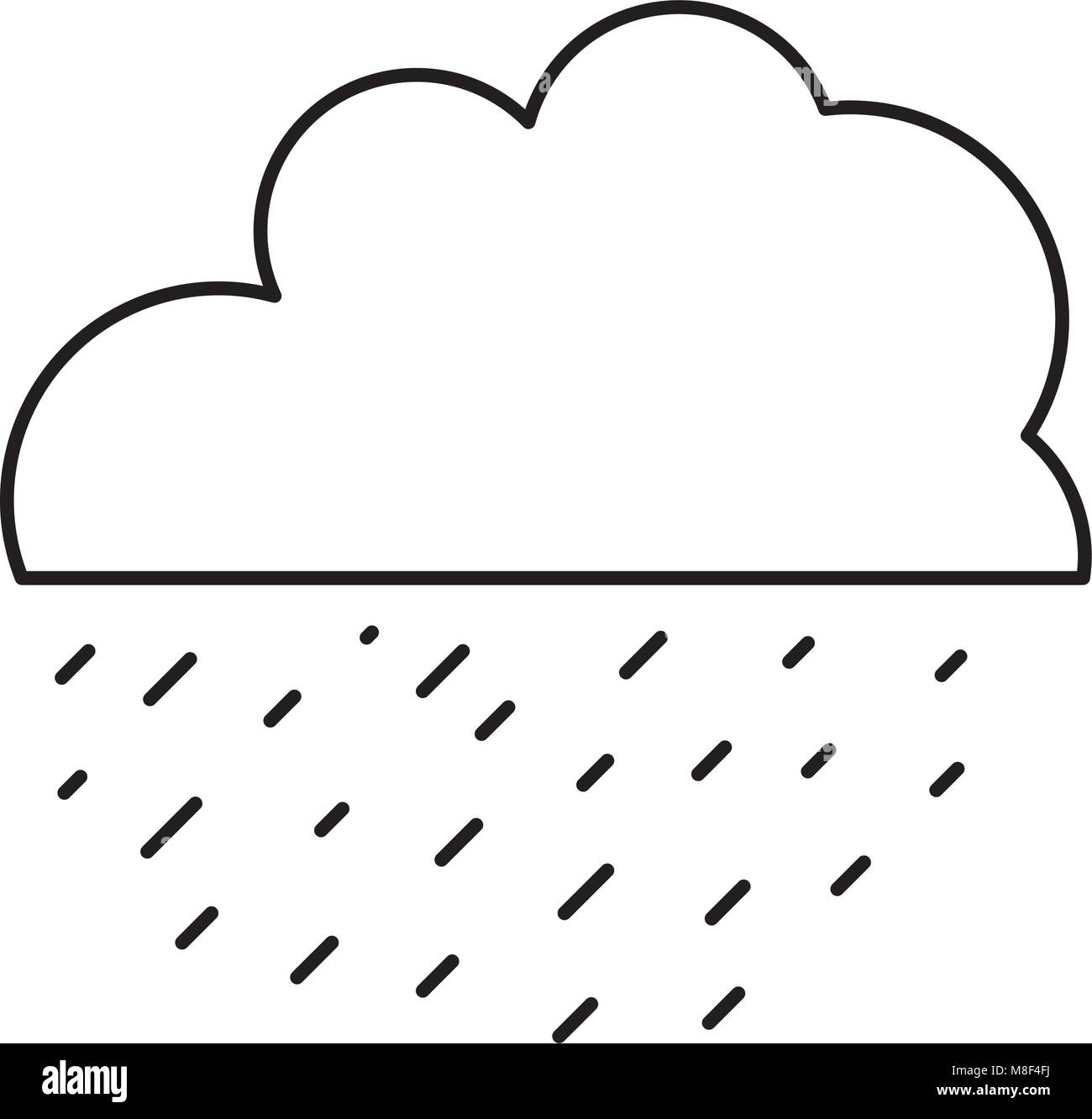 line cloud with raining cold nature weather Stock Vector Image & Art ...