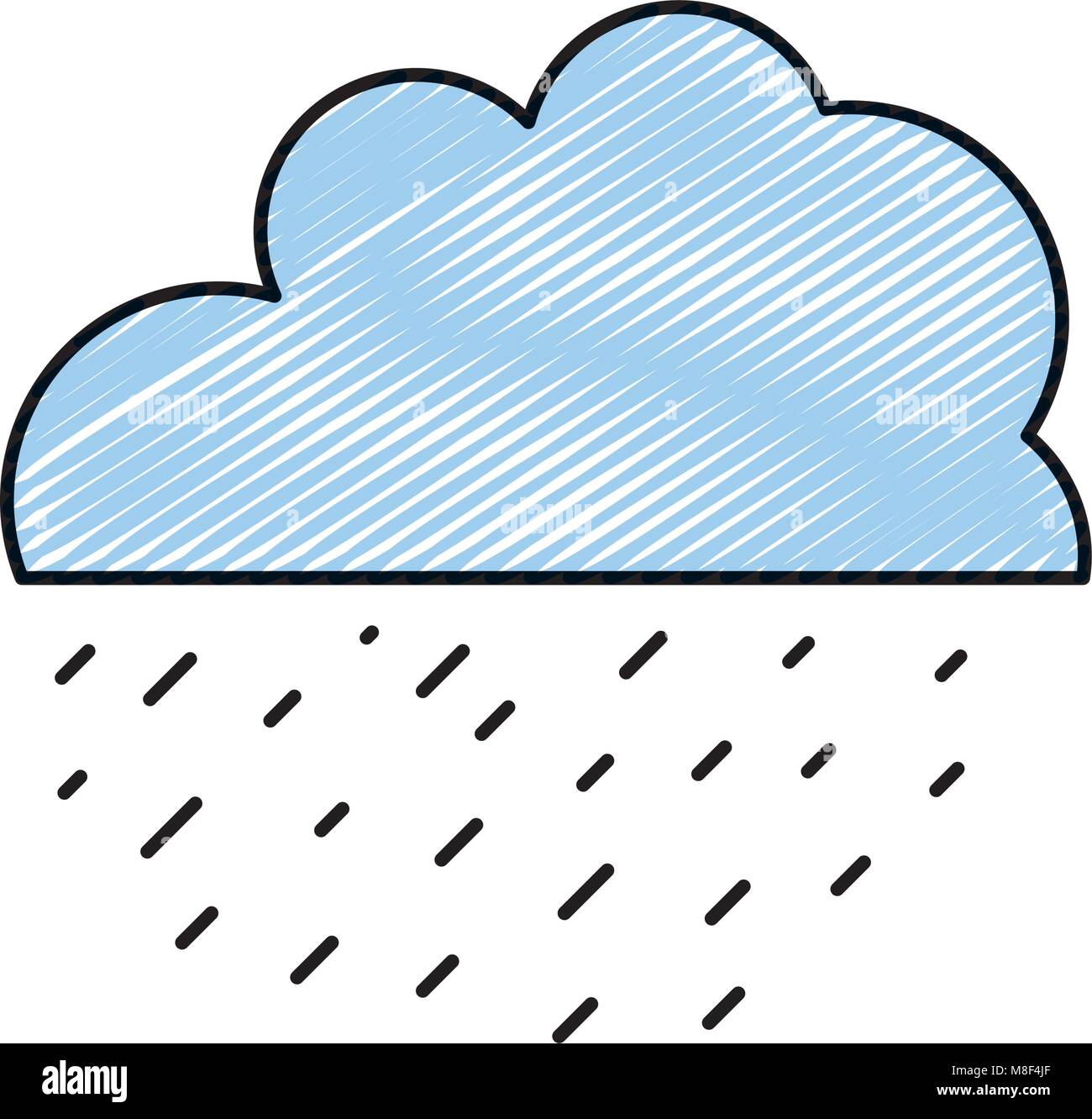 doodle cloud with raining cold nature weather Stock Vector Image & Art ...