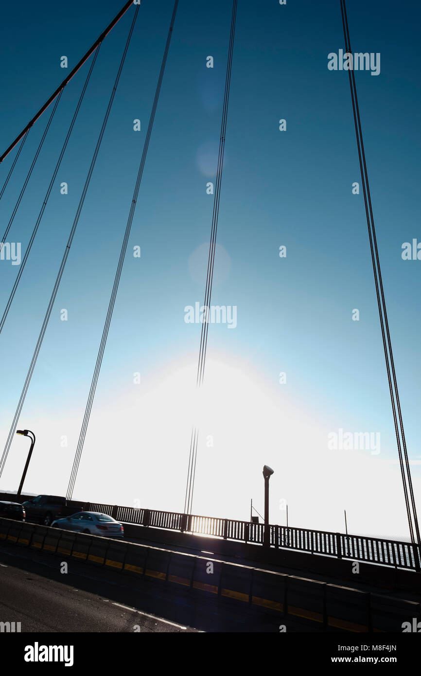 USA, California, San Francisco, Golden Gate Bridge in sunlight Stock ...