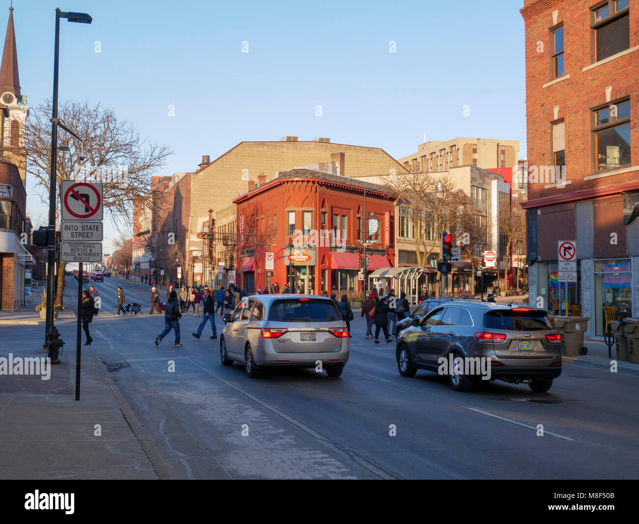 Intersection of Johnson Street & State Street. Madison, Wisconsin Stock ...
