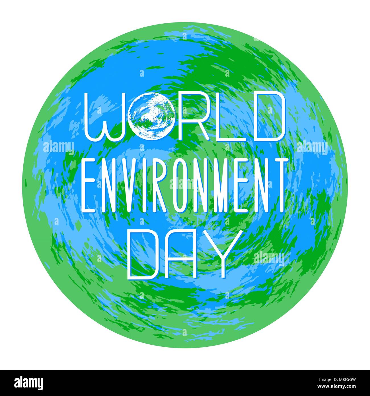 World Environment Day. Text with the name of the holiday. Planet Earth ...