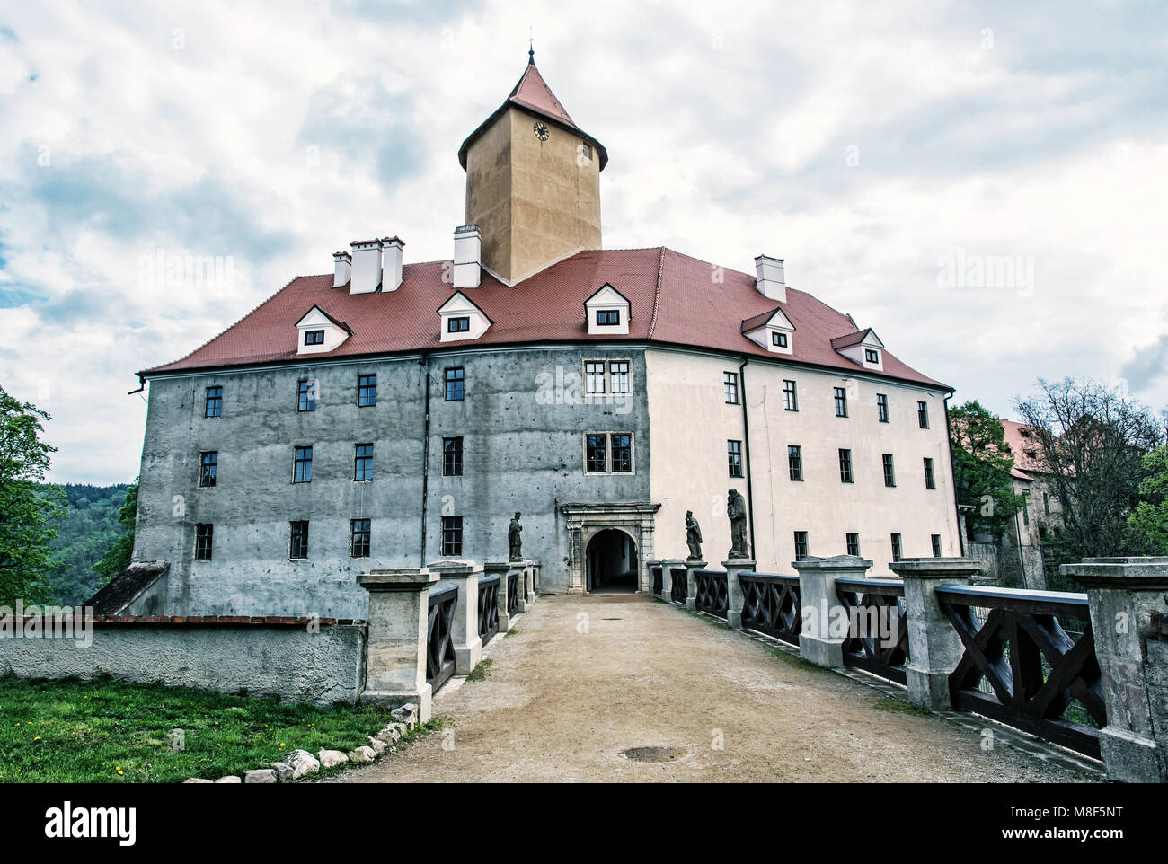 Famous Veveri castle, Moravia, Czech republic. Ancient architecture ...