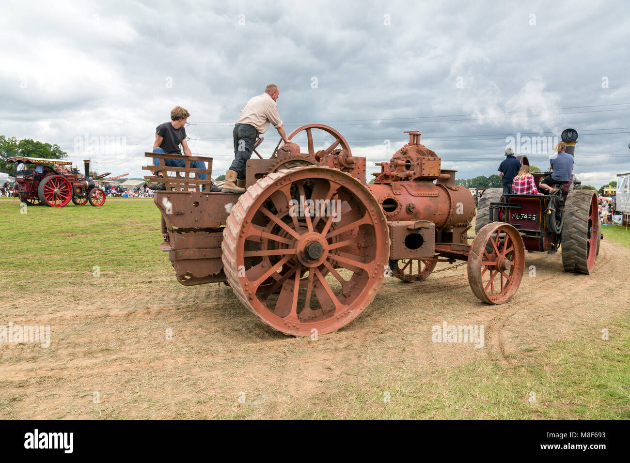 A partly restored traction engine in the display ring at the 2017 ...