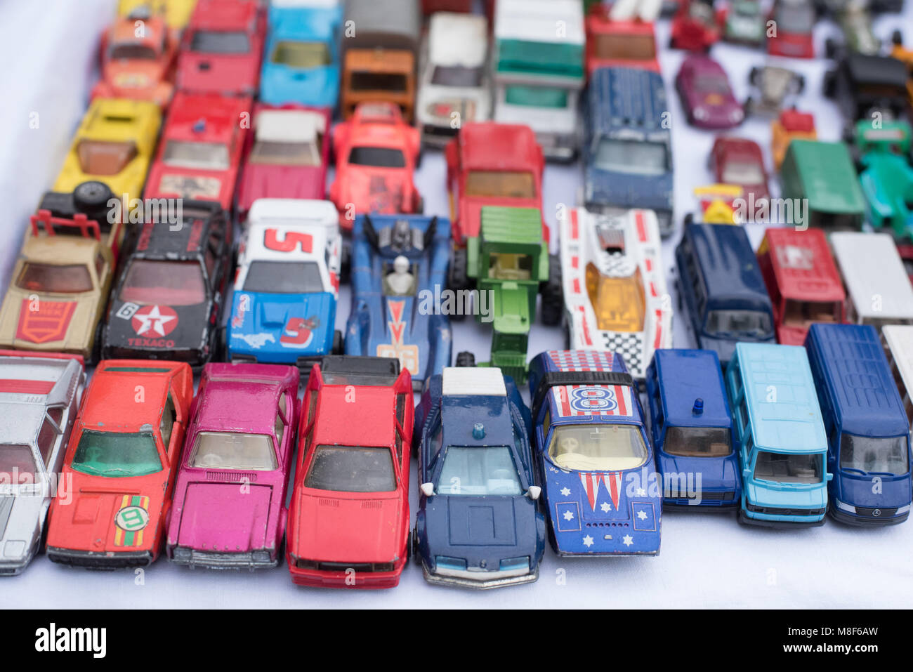 Top view of vintage toy cars Stock Photo - Alamy