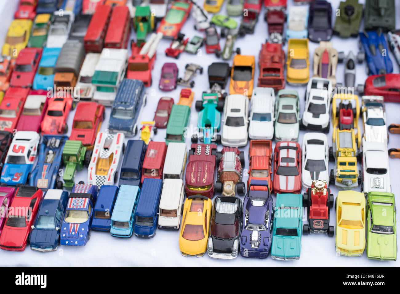 Top view of vintage toy cars Stock Photo - Alamy