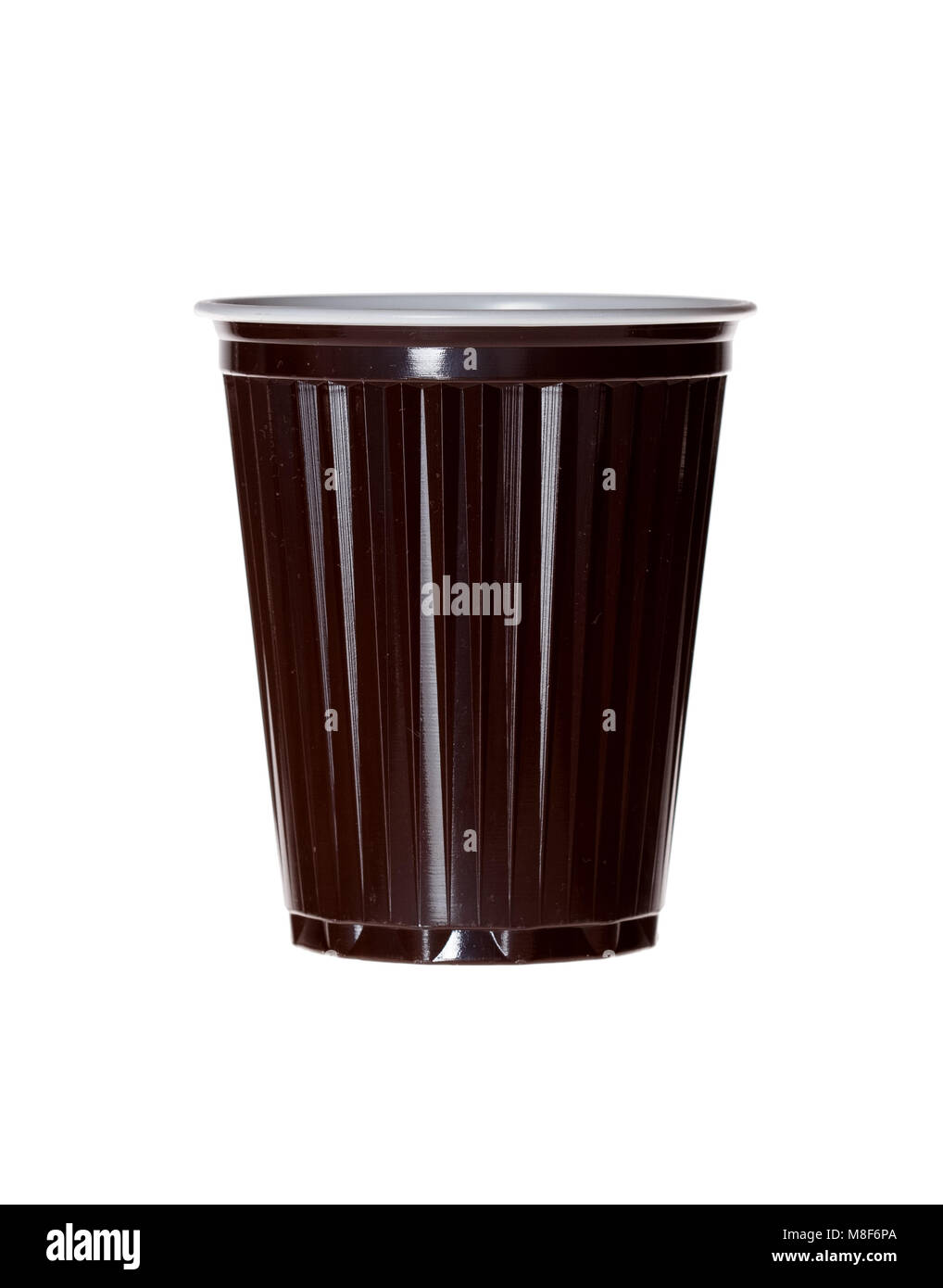Dark brown plastic cup isolated on white Stock Photo - Alamy