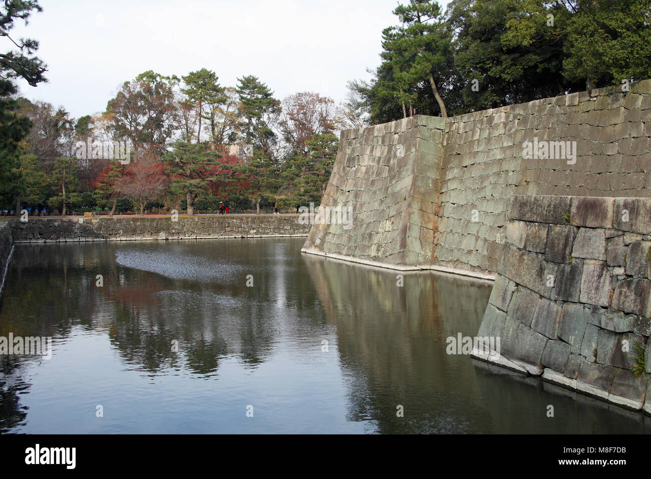 View of moat and defensive walls, Nijo Castle, Kyoto, Japan Stock Photo ...