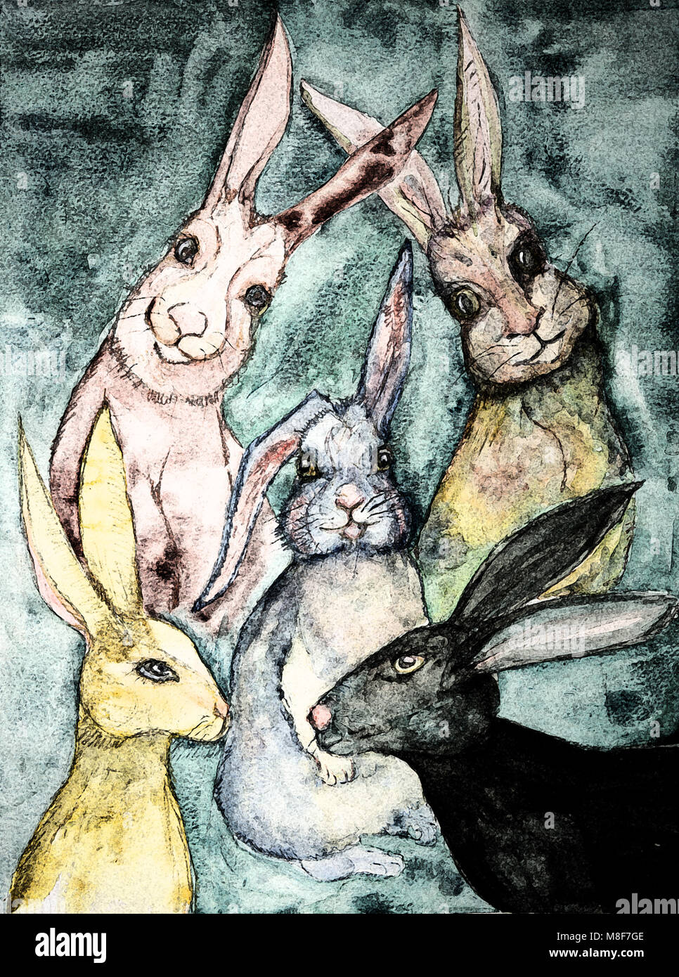 Five rabbits hi-res stock photography and images - Alamy
