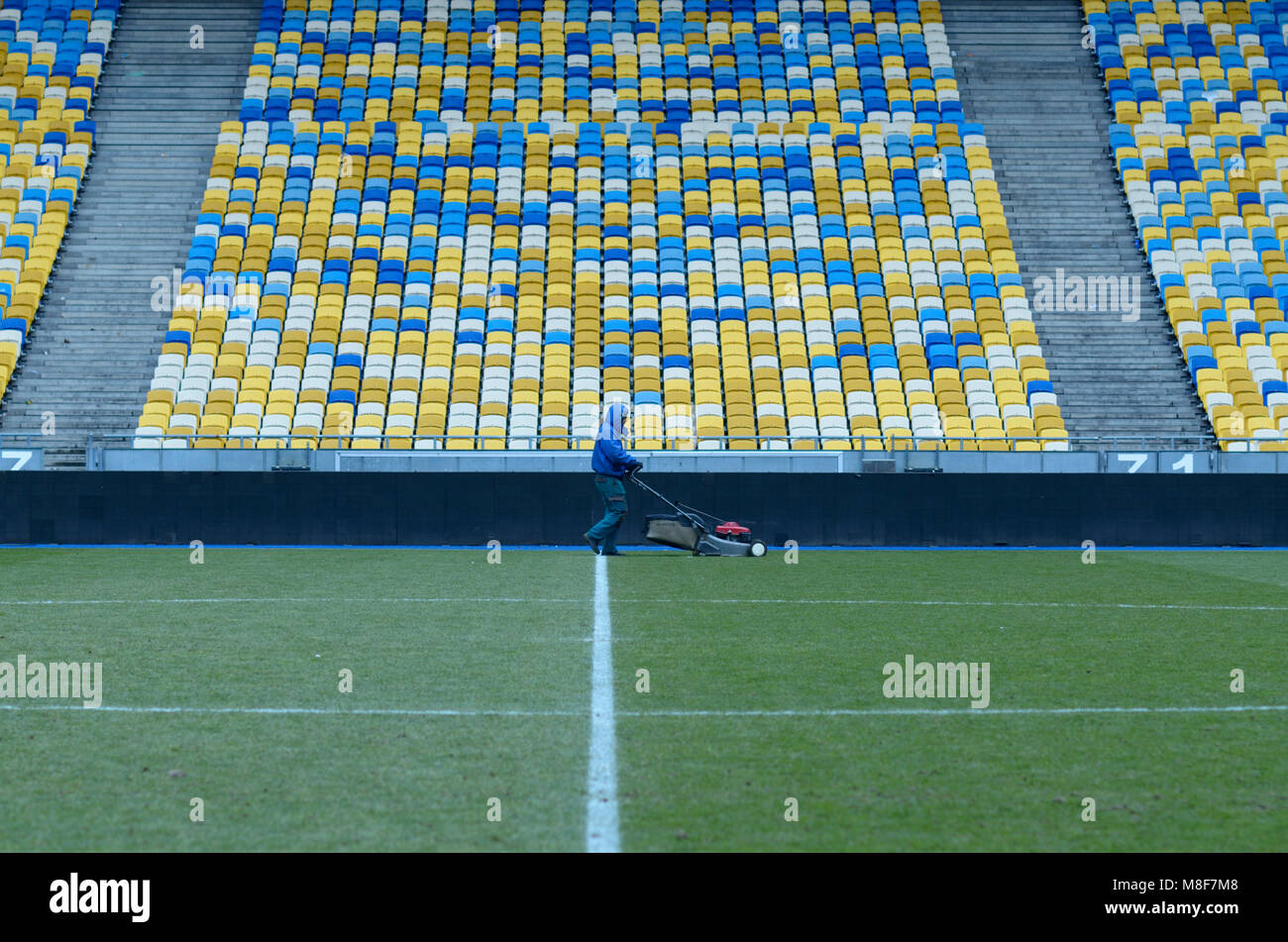 Cleaning stadium field hi-res stock photography and images - Alamy