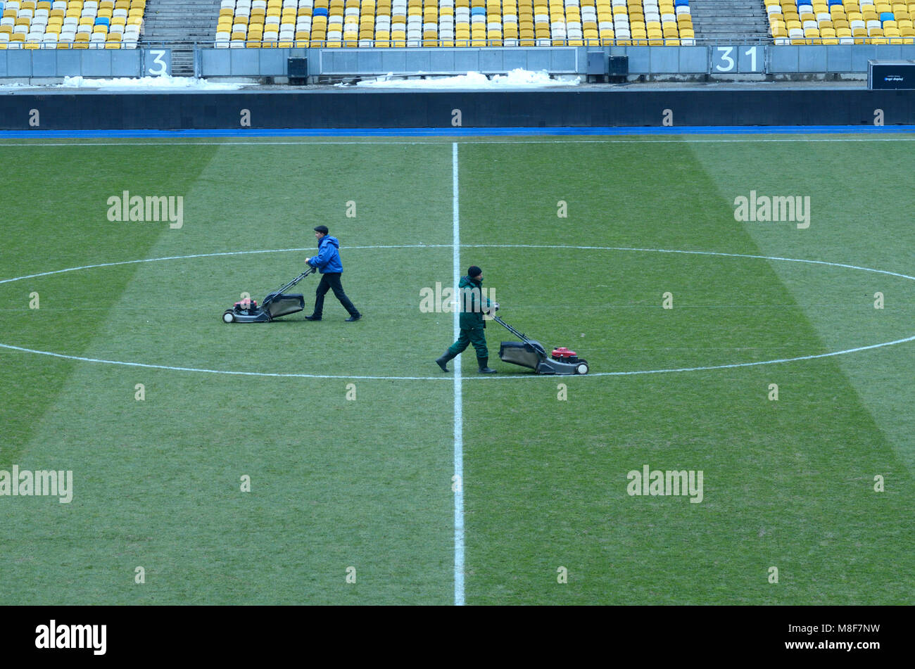 Cleaning football pitch hi-res stock photography and images - Alamy