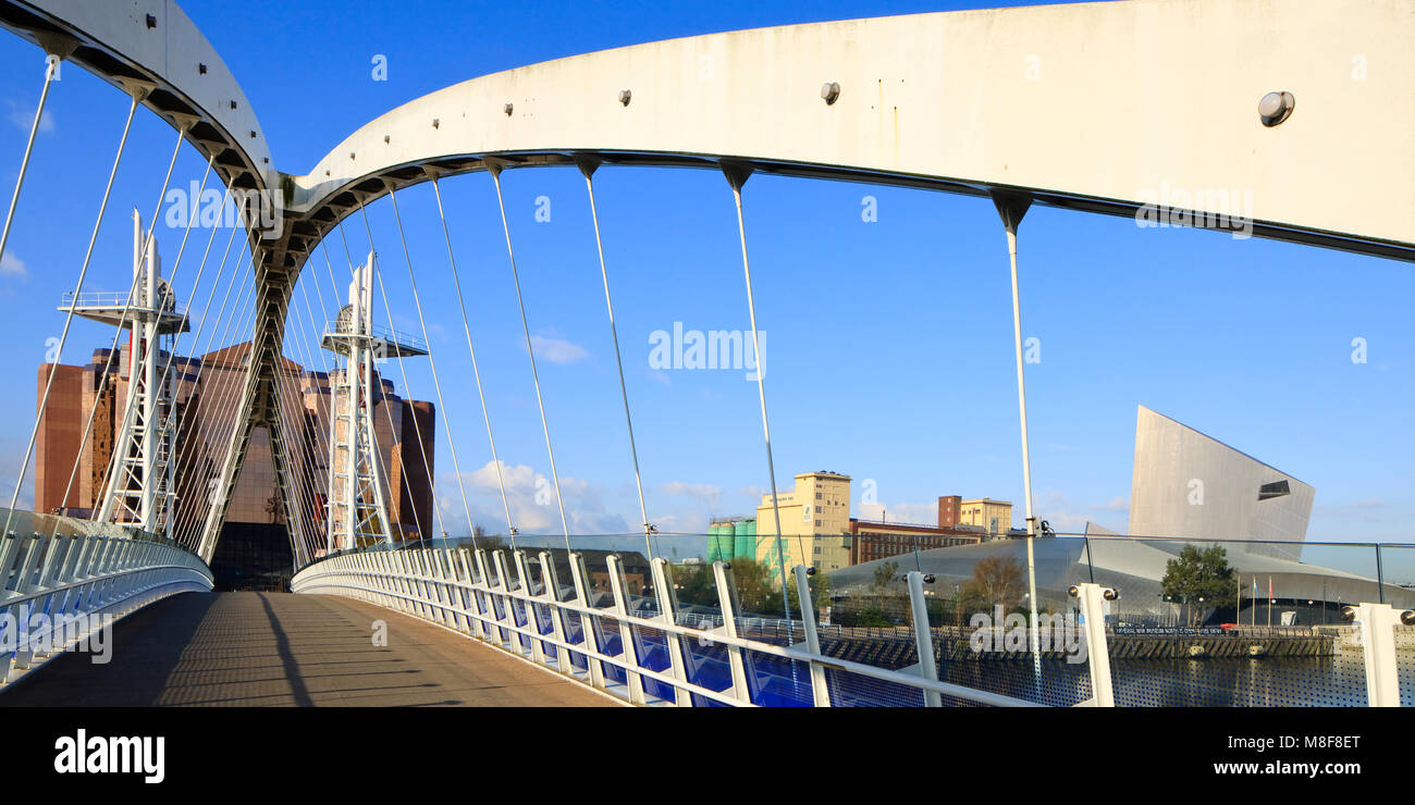 Millennium Bridge Salford Quays Greater Manchester Lancashire England ...