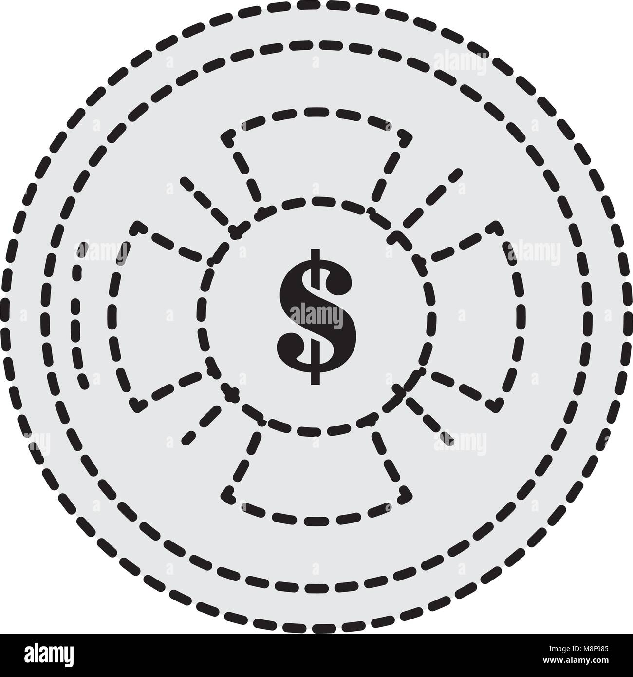 dotted shape metal coin currency with dollar symbol Stock Vector Image ...