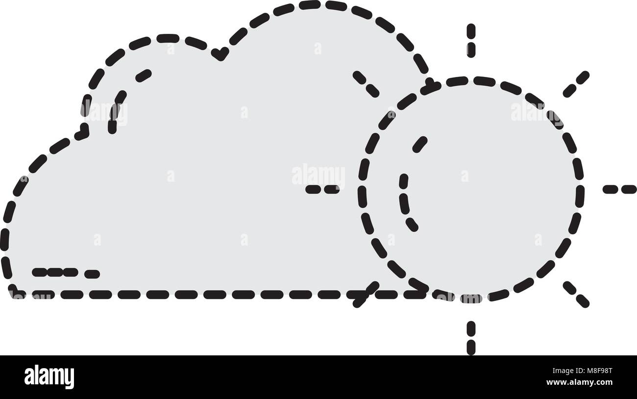 dotted shape nature cloud and sun weather design Stock Vector Image ...
