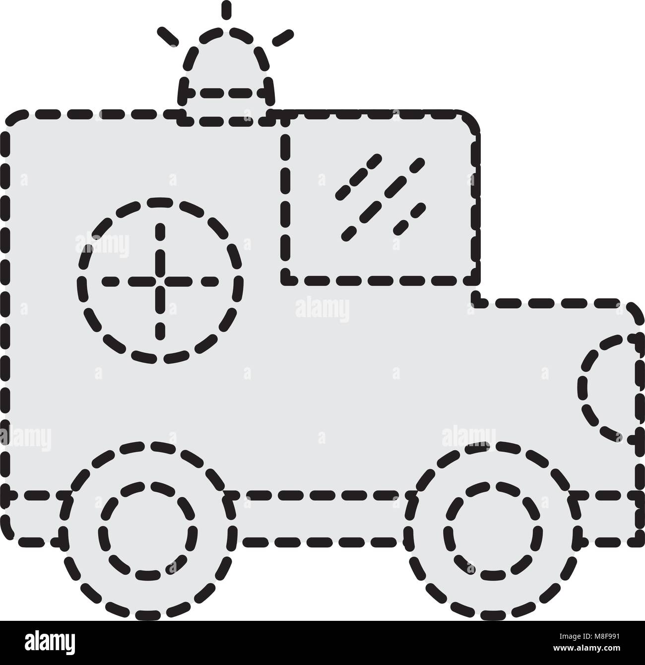 dotted shape car bank with siren to save money Stock Vector Image & Art ...