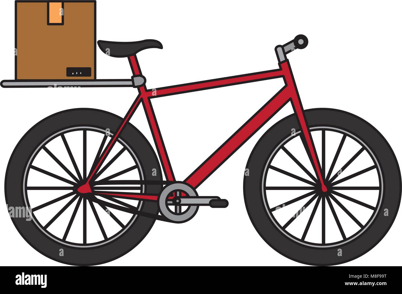 bicycle transportation vehicle with box package Stock Vector Image ...