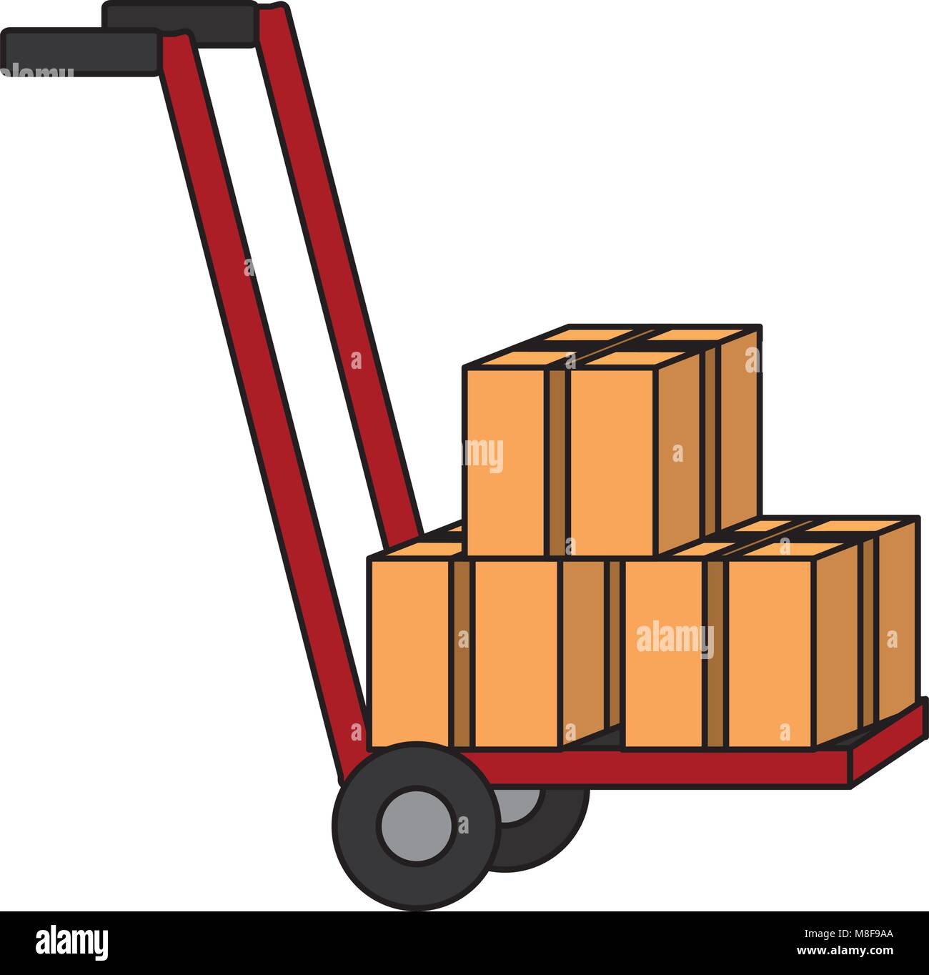 platform trolleys with boxes packages service Stock Vector Image & Art ...