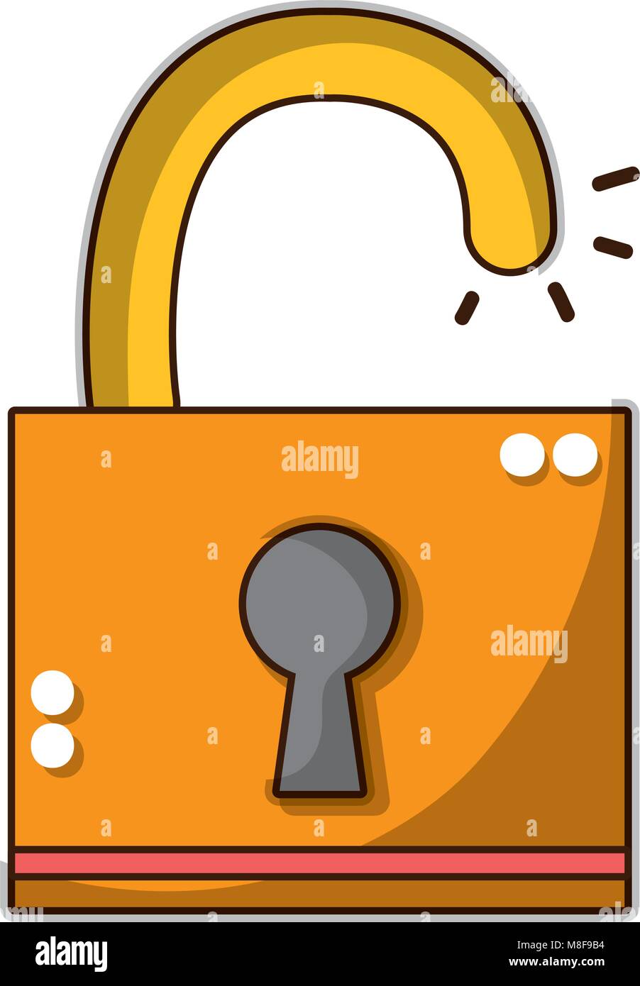 open padlock object to protection information Stock Vector Image & Art ...