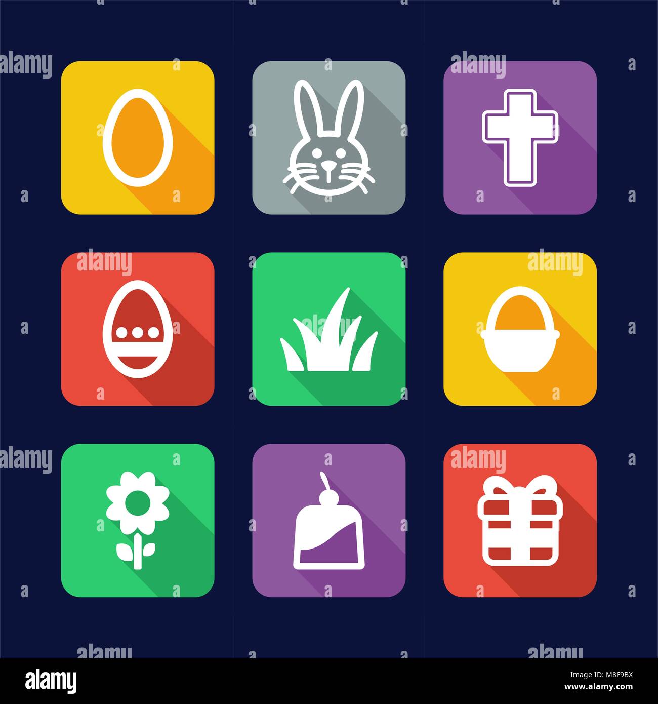 Easter Icons Flat Design Stock Vector Image & Art - Alamy