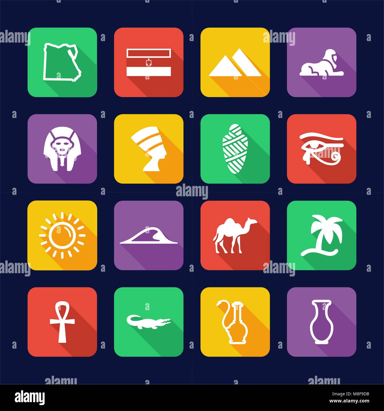 Egypt Icons Flat Design Stock Vector Image & Art - Alamy
