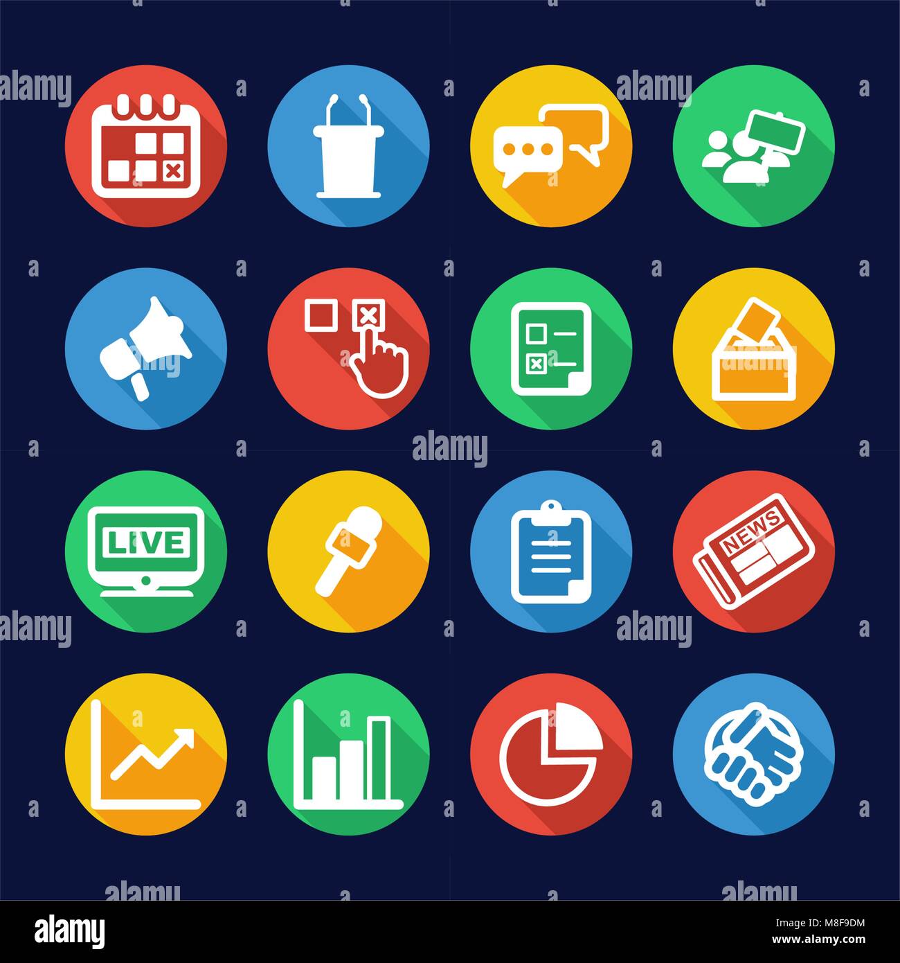 Election Icons Flat Design Circle Stock Vector Image & Art - Alamy