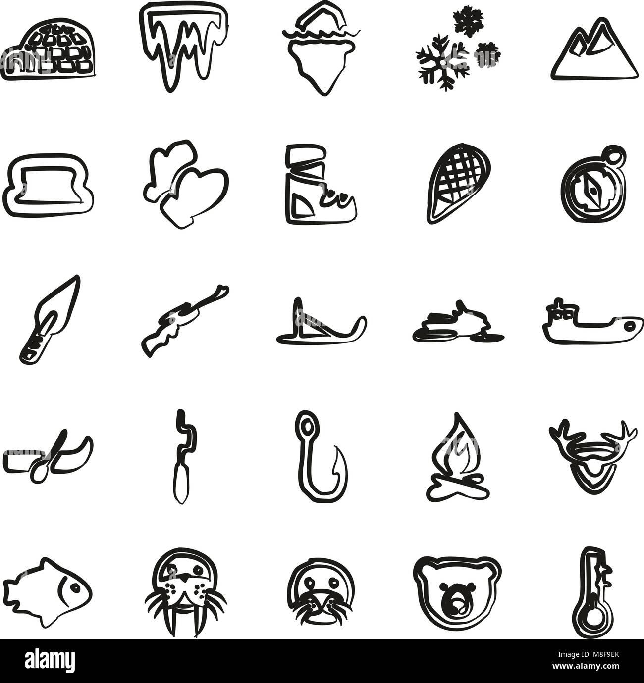 Eskimo Icons Freehand Stock Vector Image & Art - Alamy