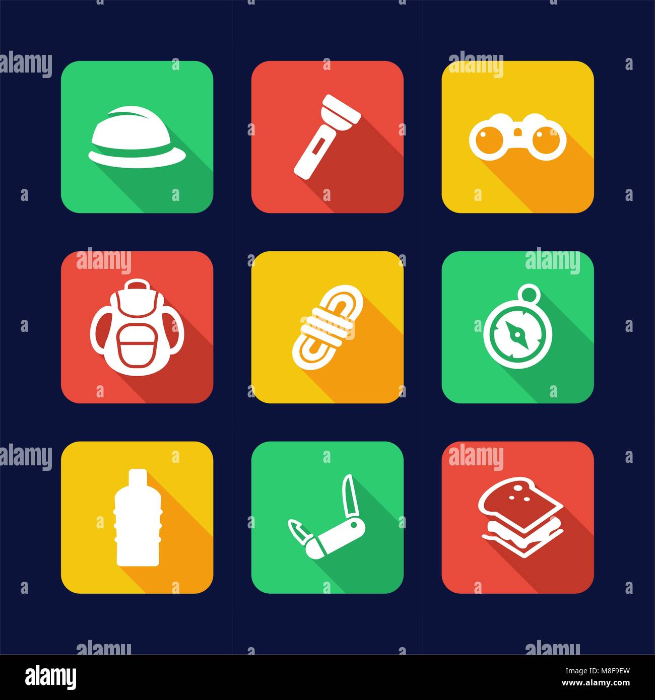 Expedition Icons Flat Design Stock Vector Image & Art - Alamy