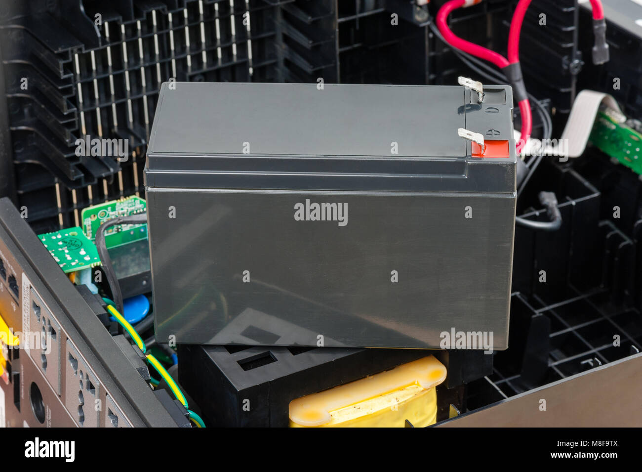 Closeup maintenance free battery for UPS (Uninterruptible Power Supply ...