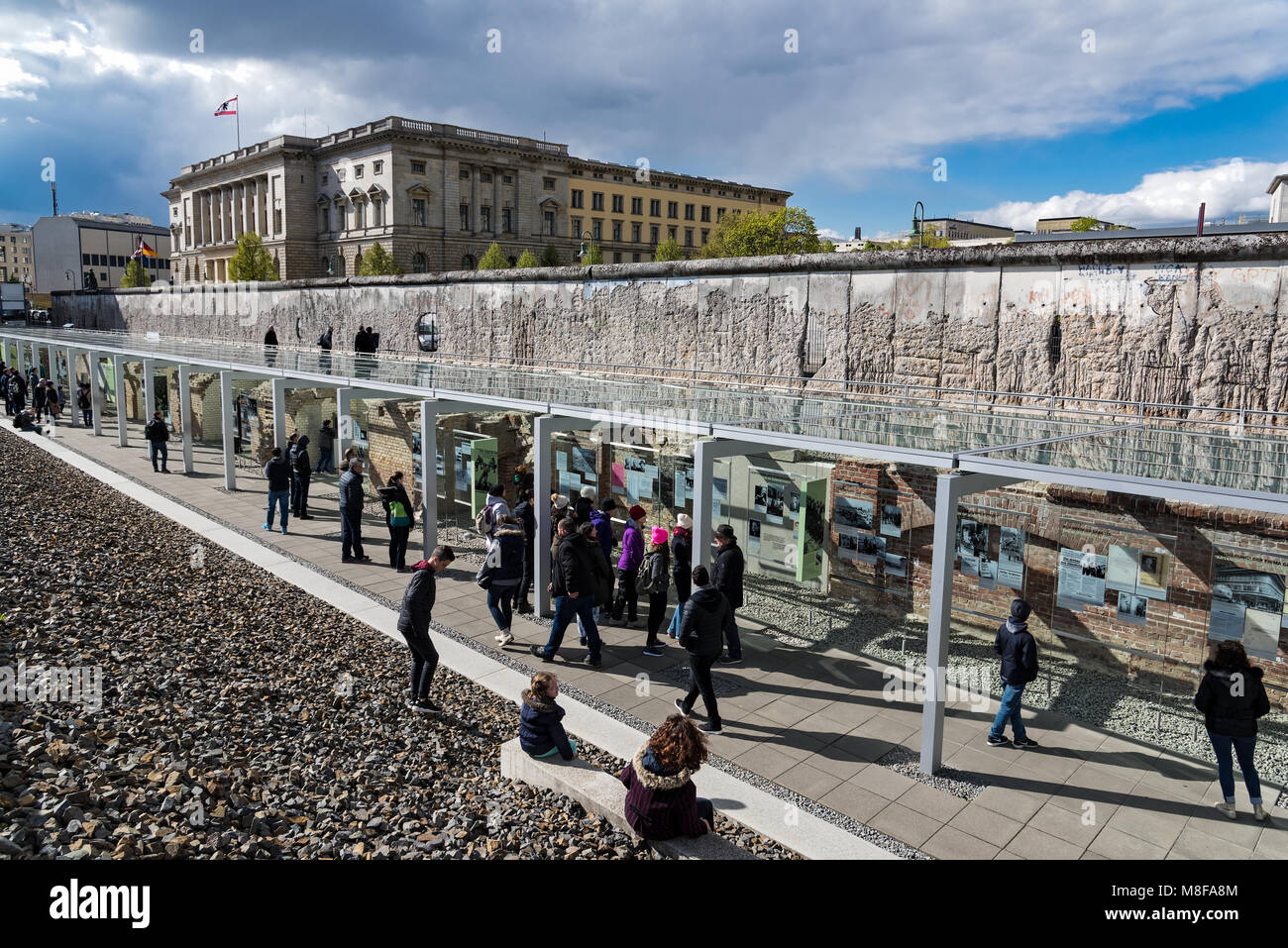 Tourists visit the Topography of Terror, an outdoor and indoor history ...