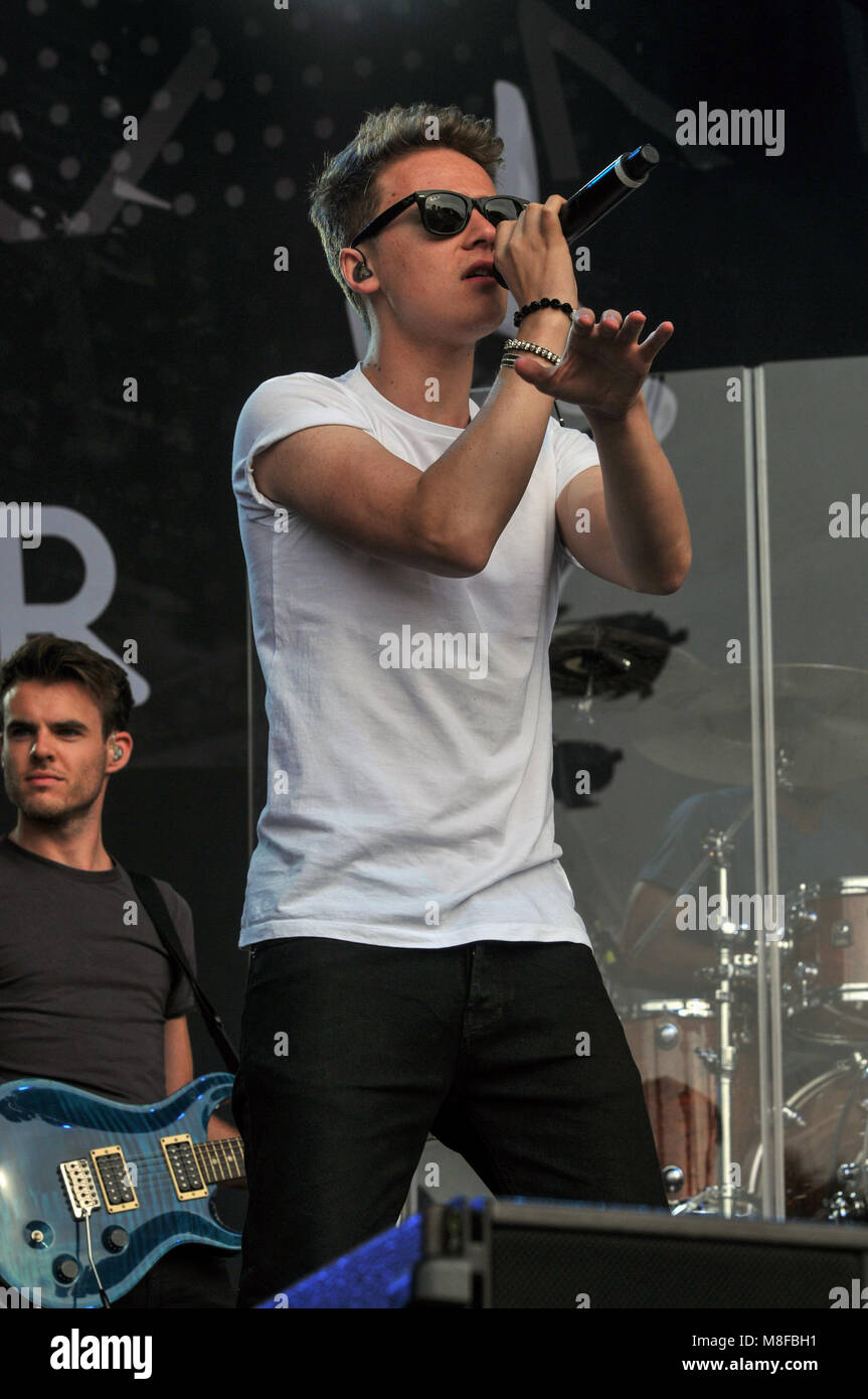 Pop star Connor Maynard performs at a music festival in the summer in ...