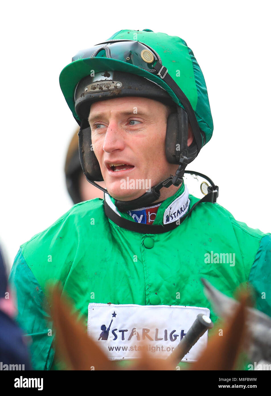 Jockey Daryl Jacob during Ladies Day of the 2018 Cheltenham Festival at ...