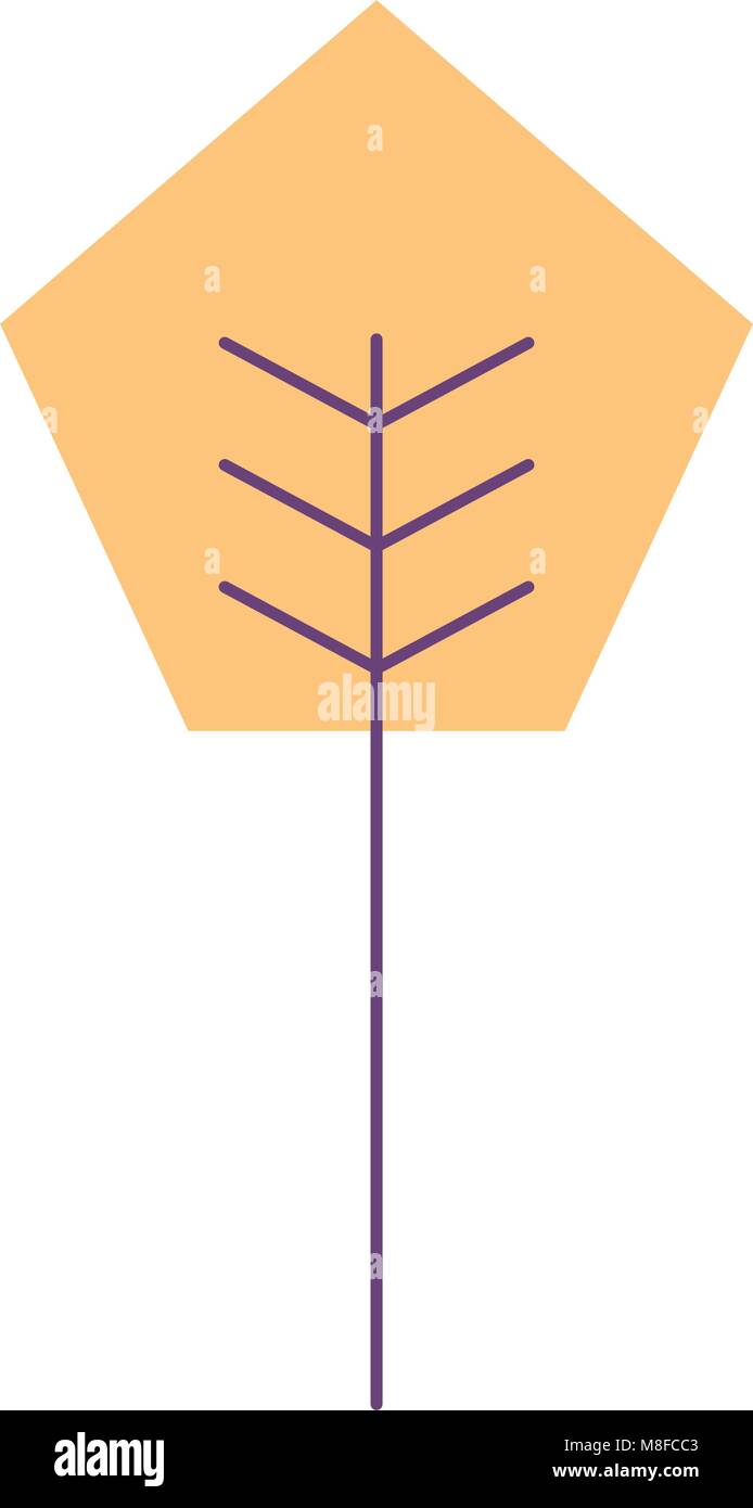 cartoon geometric tree nature spring concept vector illustration Stock ...