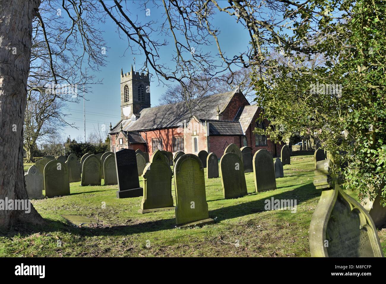 Much Hoole, Lancashire, UK. 20th February 2018. St Michaels church ...